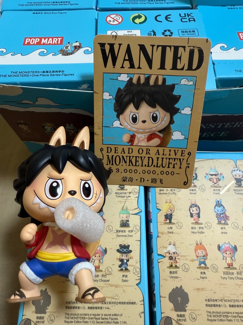 Open Foil Luffy Labubu The Monsters x One Piece, Hobbies & Toys, Toys ...
