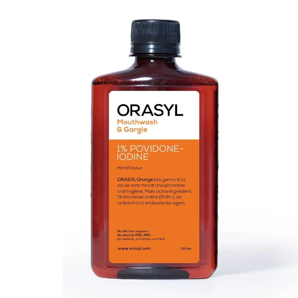 Orasyl Mouthwash & Gargle Orange 1% Povidone-Iodine Mint Flavor, Beauty ...