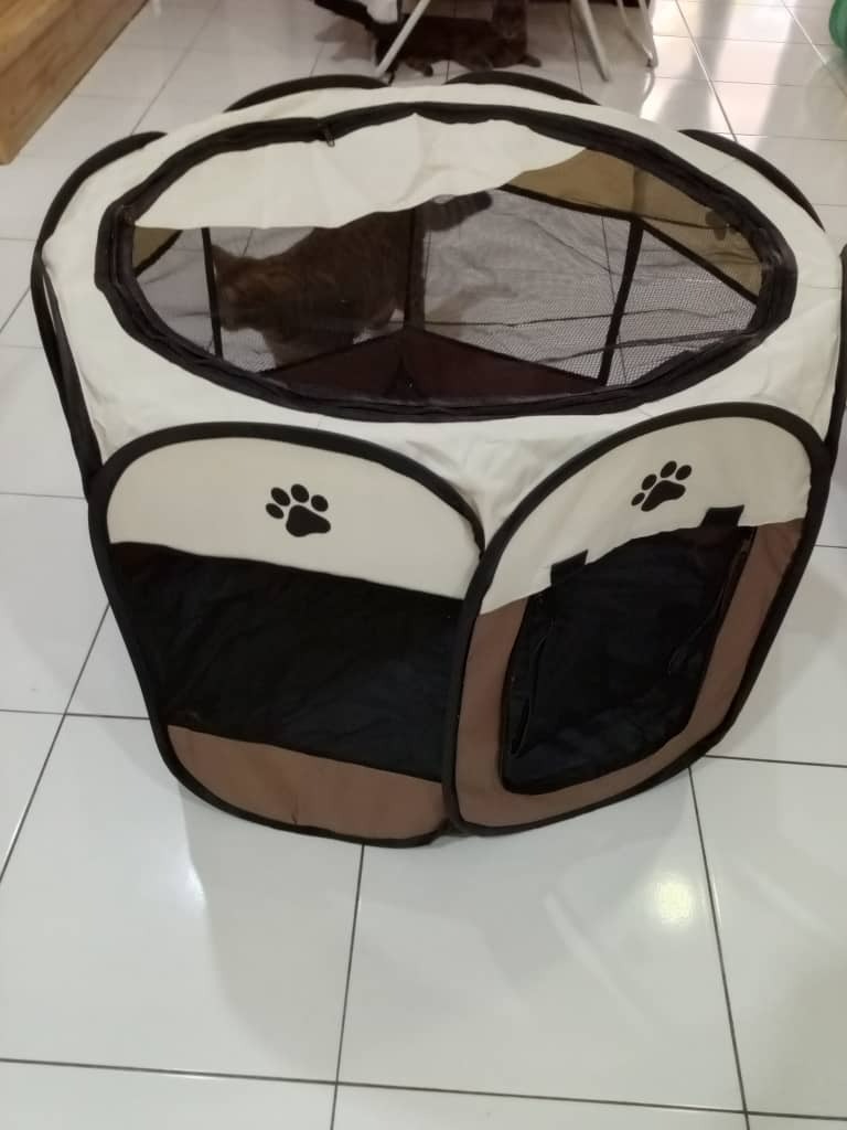 Pet Foldable Tent Cage for Cat and Dog with Litter Box, Pet Supplies ...