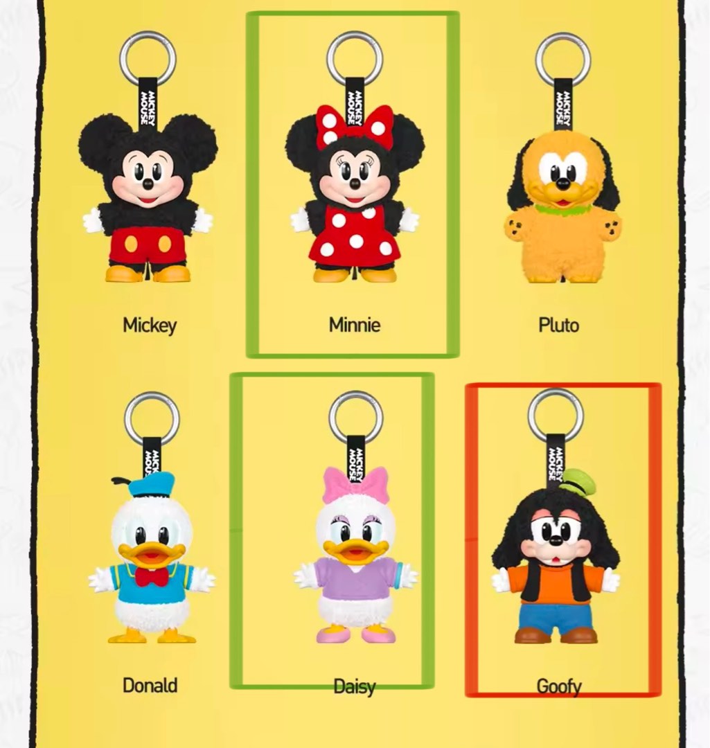 POP MART Mickey Family Cute Together Keychain Series Figures Blind Box ...