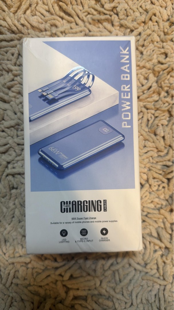 Power Bank 10,000 mAh 66W Built in Cables, Mobile Phones & Gadgets, Mobile & Gadget Accessories ...