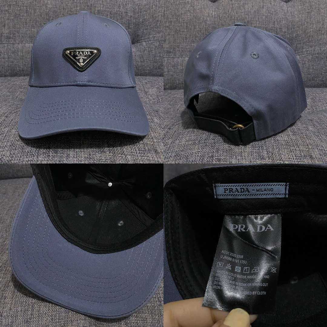 PRADA LOGO PLAQUE BASEBALL CAP (Indigo Blue), Men's Fashion, Watches ...