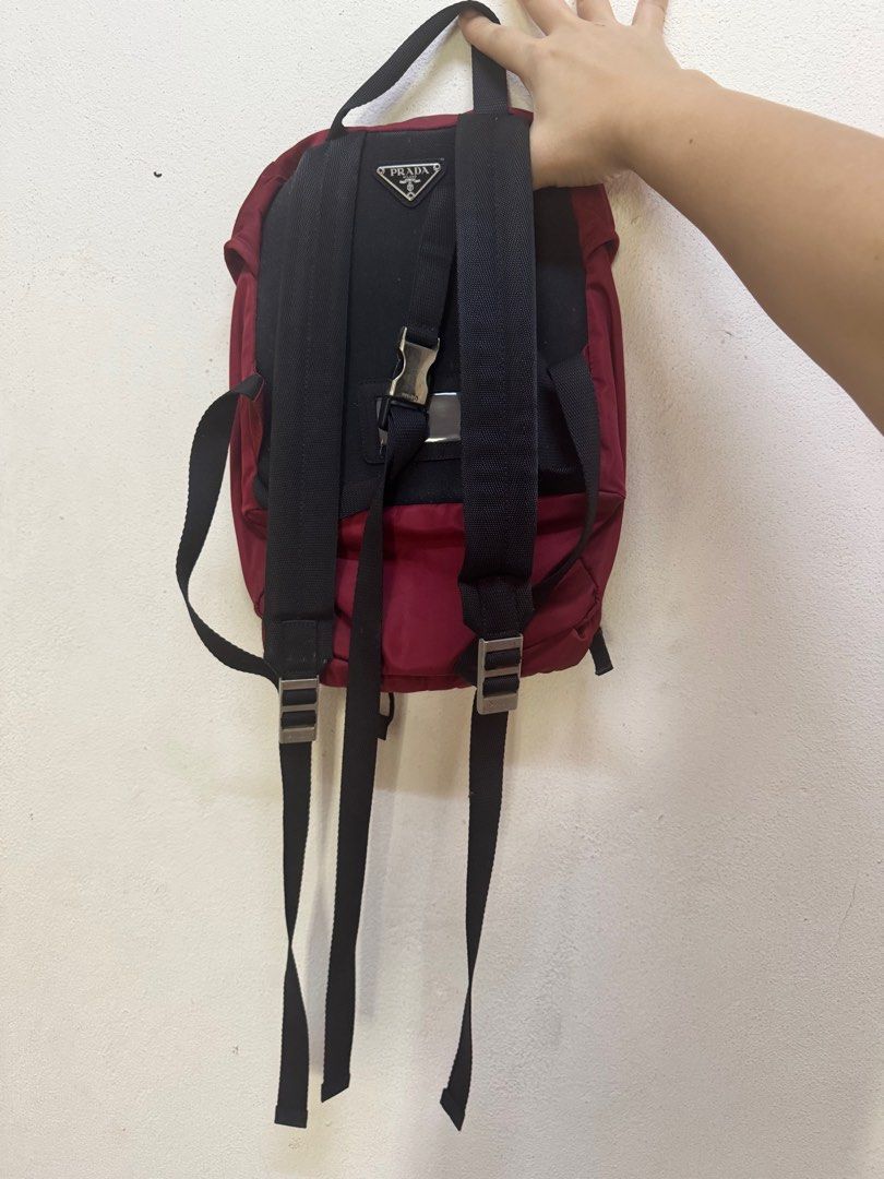 Prada Red mini backpack, Luxury, Bags & Wallets on Carousell