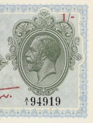 [Rare] 1918 (ND 1940) Malta "1 Shilling on 2 Shillings" Overprint Issue King George V, Hobbies ...