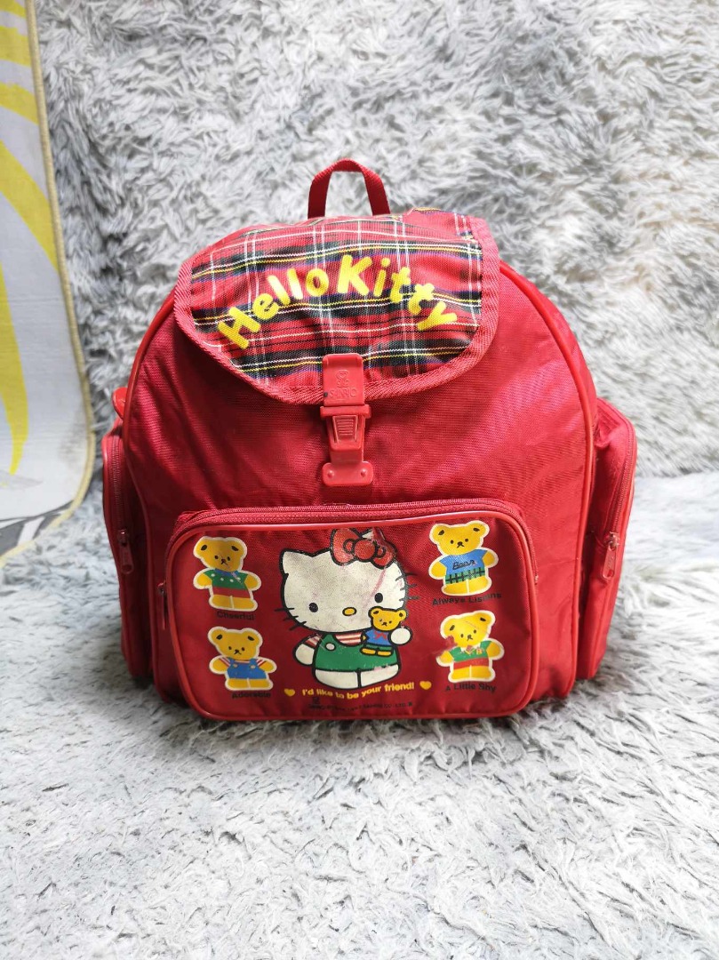 Red Flap Side Buckle Release Kids Backpack, Men's Fashion, Bags ...