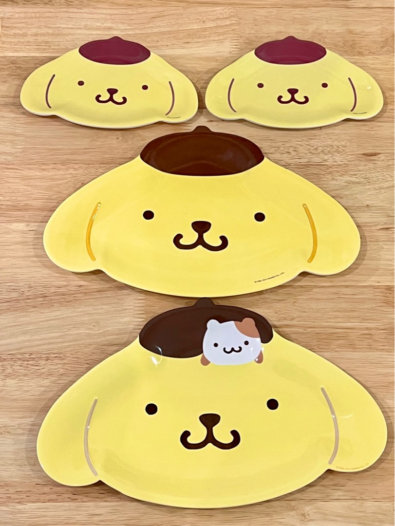 Sanrio Pompompurin Melamine Plate Set of 4, Furniture & Home Living ...