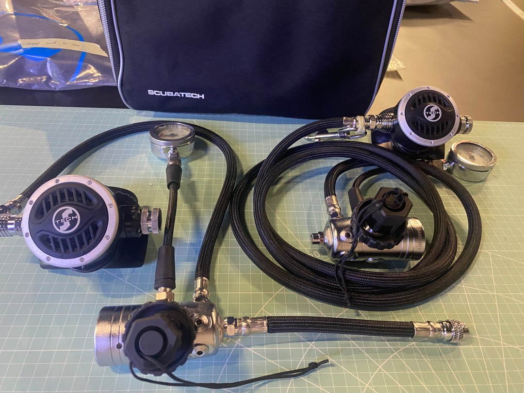 scubatech sidemount regulator full set with bag diving regulator ...