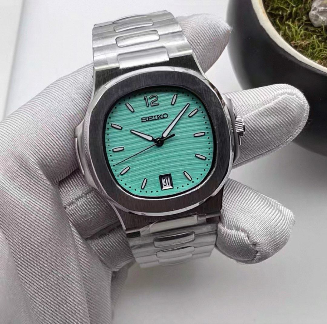 Seiko Nautilus Mod Tiffany Blue Dial, Men's Fashion, Watches ...