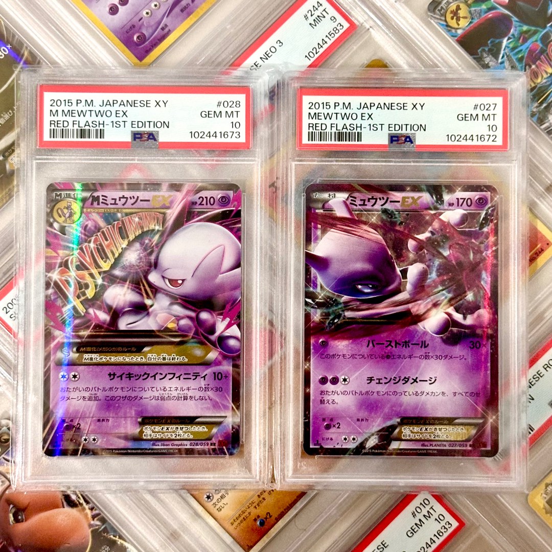 [Sequential] PSA 10 Mewtwo EX #027 & M Mewtwo EX #028 (1ST EDITION) Red Flash 2015 XY Japanese ...