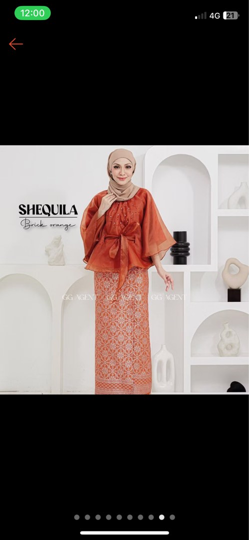 SHEQUILA BRICK ORANGE BAJU RAYA, Women's Fashion, Dresses & Sets ...