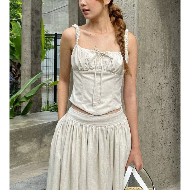 Shu shi Lisa Top - Linen Shrug Robe with Bow Chest, Women's Fashion ...