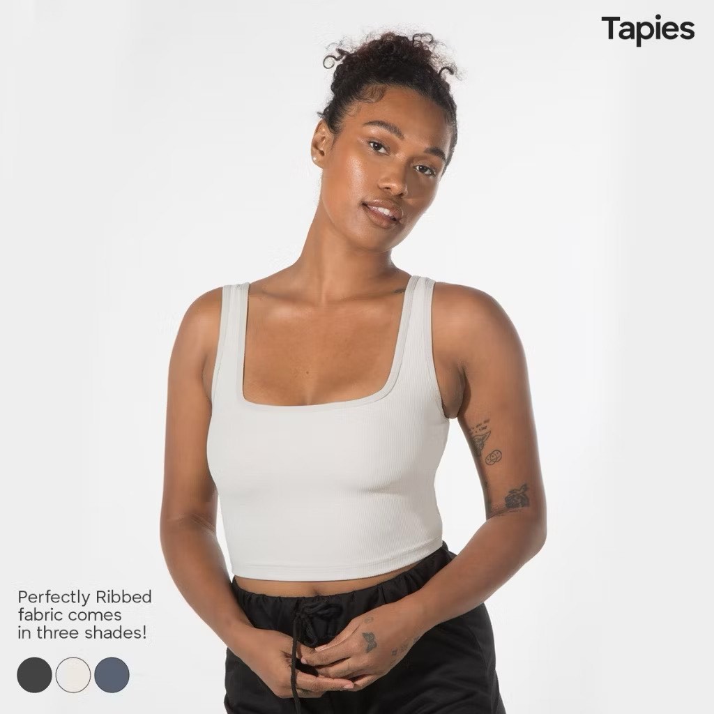 TAPIES Perfectly Ribbed Box Cut, Women's Fashion, Tops, Sleeveless on ...