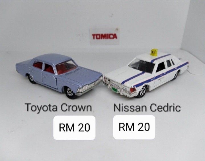 TOMICA - (TOYOTA CROWN RM20) n (NISSAN CEDRIC RM 20), Hobbies & Toys ...