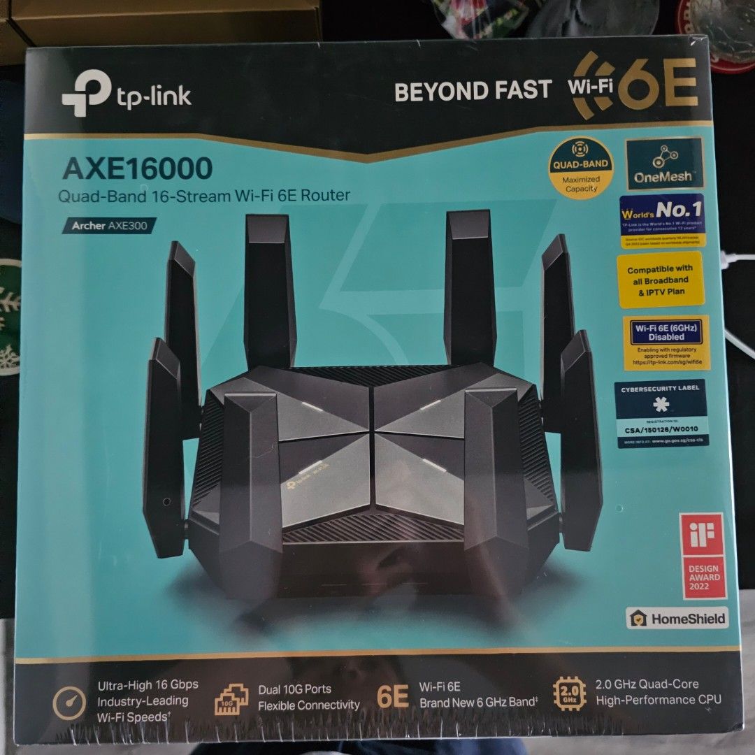 TP-Link Archer AXE300 AXE16000 Quad-Band 16-Stream Wi-Fi 6E Router with ...