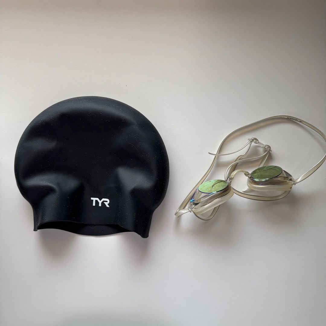 TYR Swimming Cap and Speedo Goggles Set, Sports Equipment, Sports ...