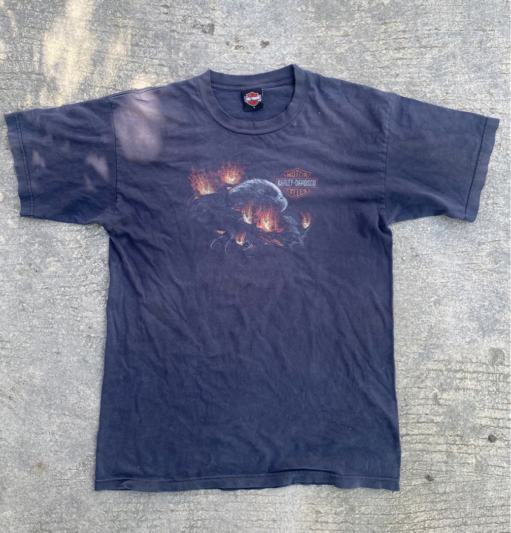Vintage hurley davidson flame eagle, Men's Fashion, Tops & Sets ...