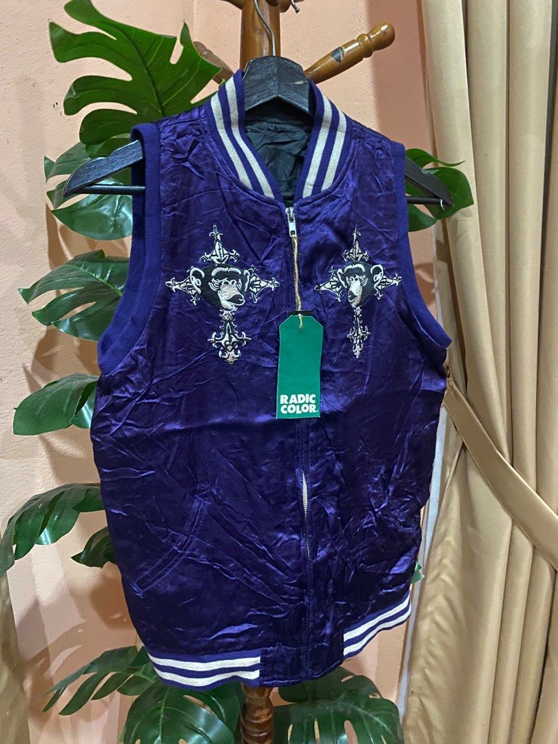 Vintage Radic Color Purple Satin Embroidered Vest - Gothic Skull ...