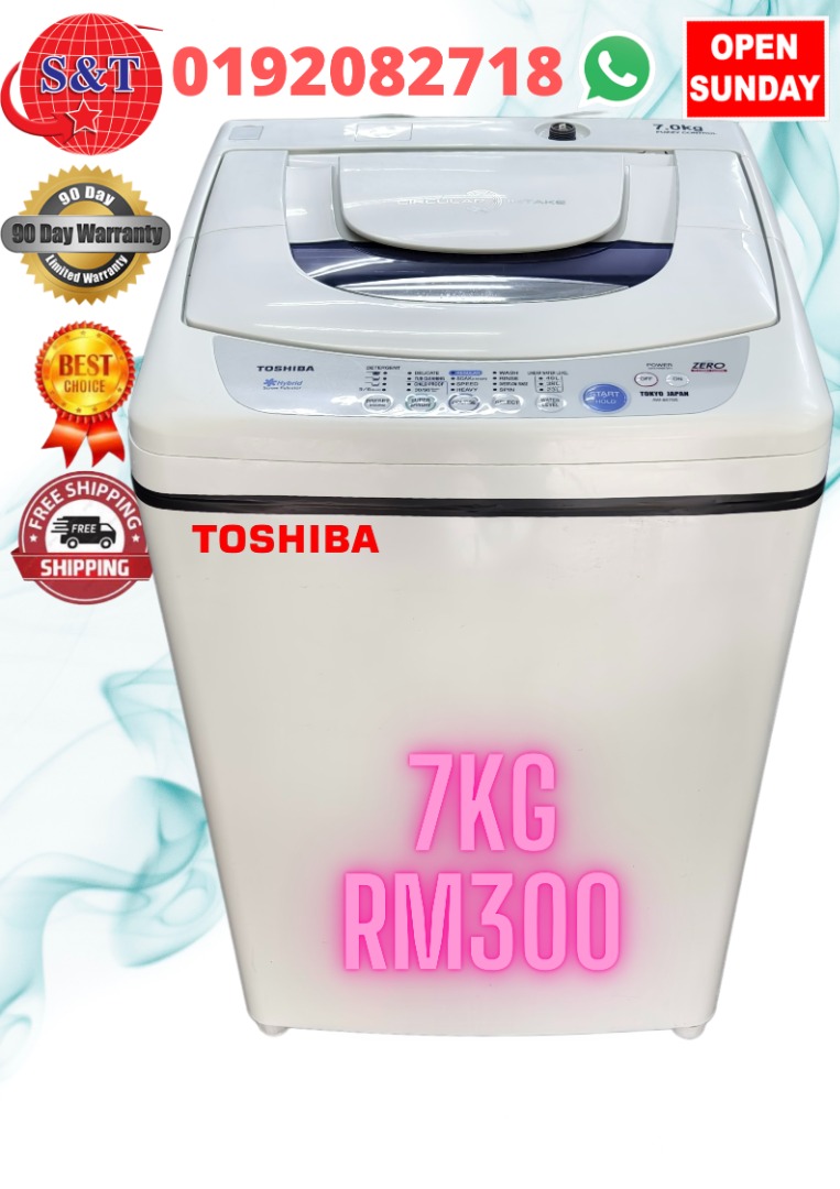 WASHING MACHINE TOSHIBA 7KG CIRCULAR INTAKE, TV & Home Appliances ...