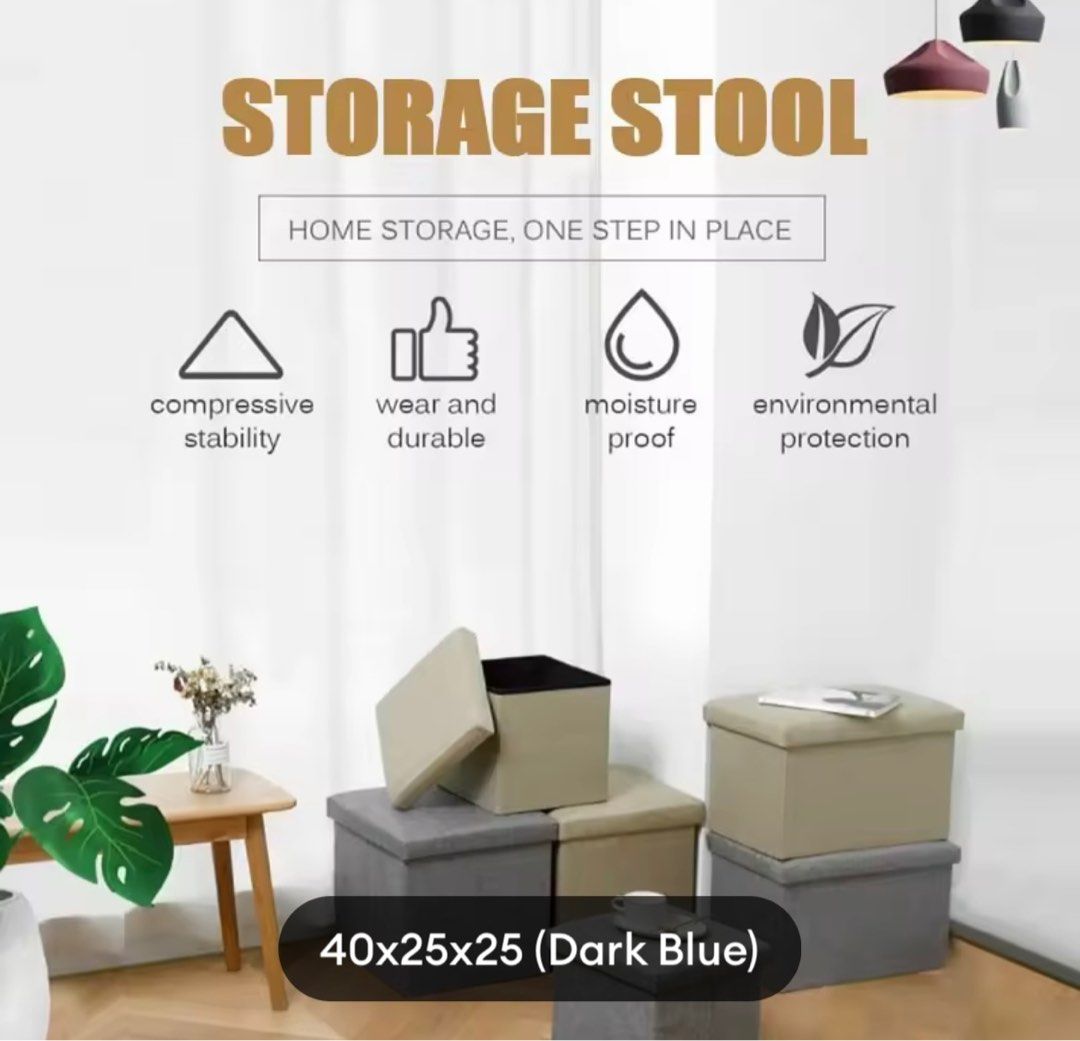 TAKE ALL 6 BOXES for ONLY RM 50 ! 2 IN 1 FOLDABLE STORAGE STOOL BOX IN ...