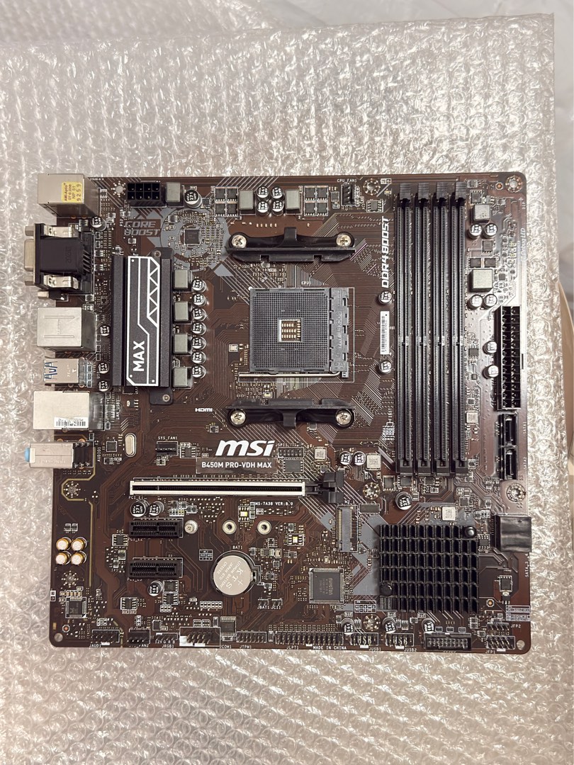二手 MSI B450M PRO-VDH MAX B450 DDR4 AM4 MATX MB , 電腦＆科技, 電腦周邊及配件, 其他 ...