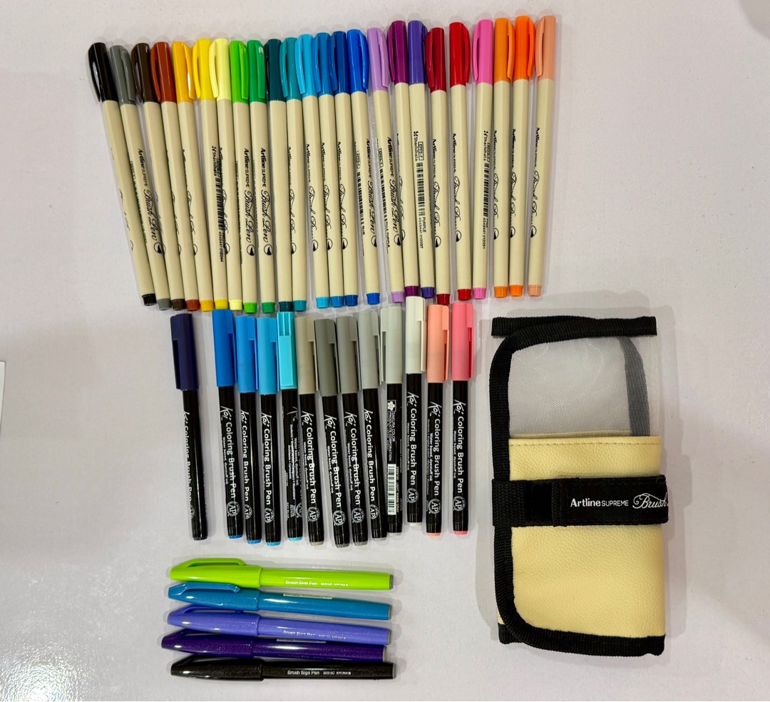 Brush Pen Sign Pen Art Calligraphy Writing Colouring Artline Sakura Koi ...