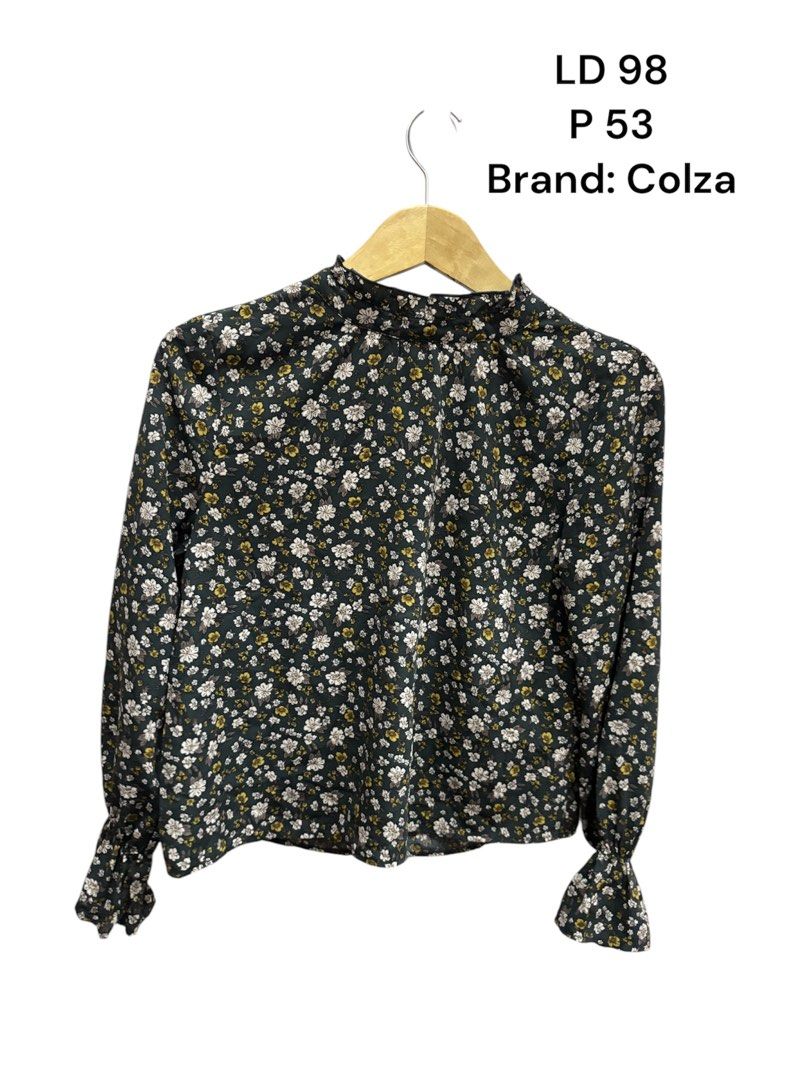 COLZA KOREAN BRAND - Baju Kantor Vintage Army Office Look Formal Corak Bunga Floral Atasan ...
