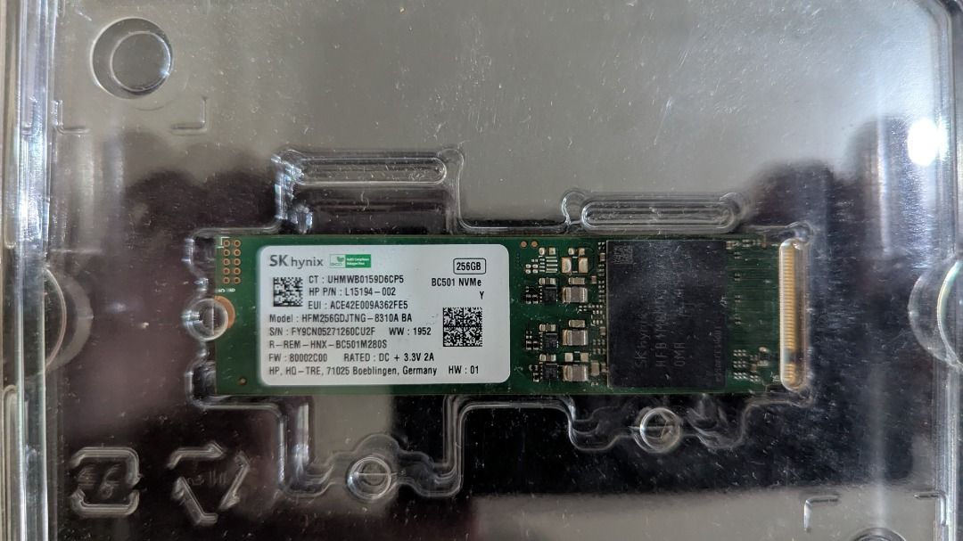 CUK Hynix BC501 256GB M.2 2280 PCIe NVMe Internal Solid State Drive (SSD) Bulk OEM Tray ...
