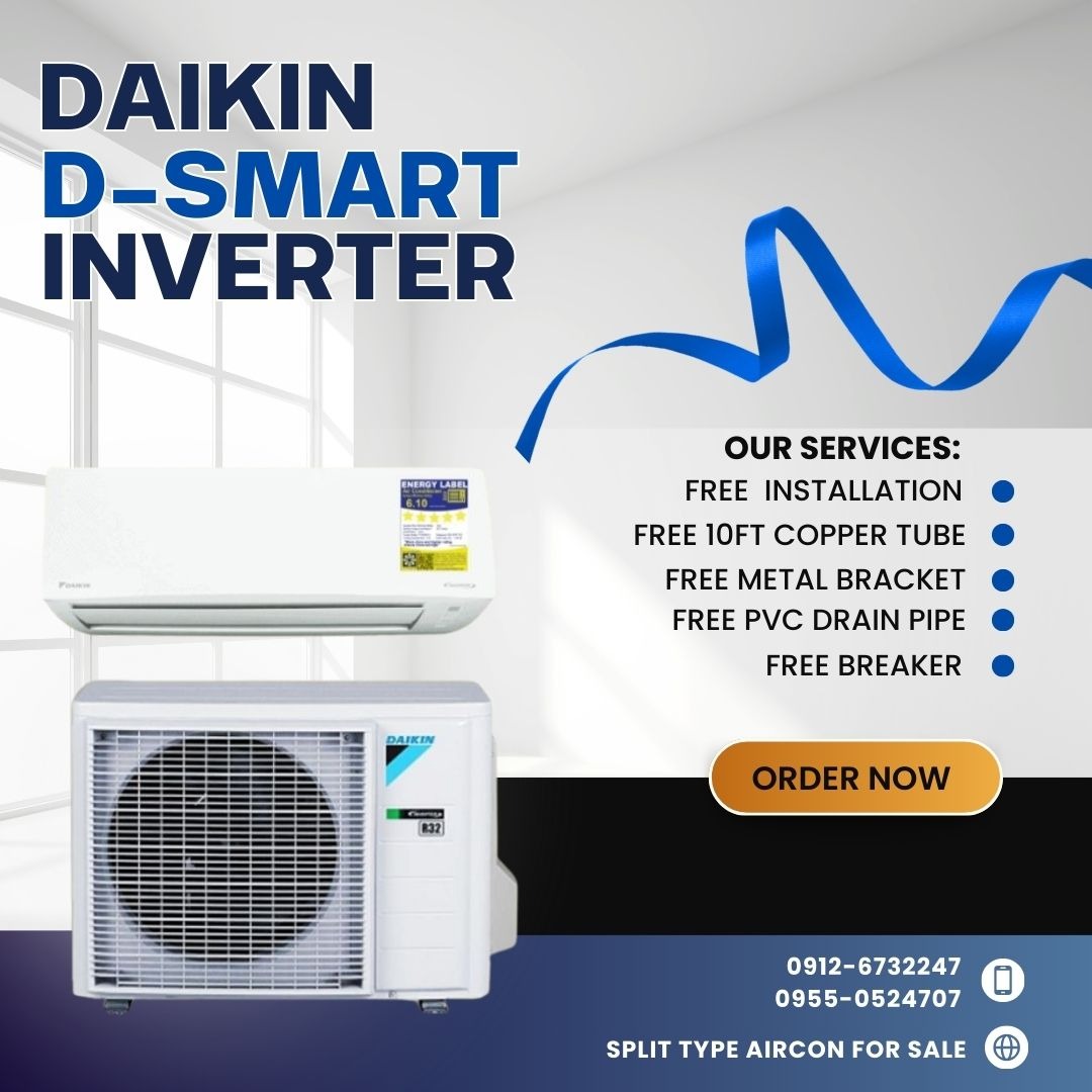DAIKIN D-SMART SERIES INVERTER SPLIT TYPE AIRCON, TV & Home Appliances ...