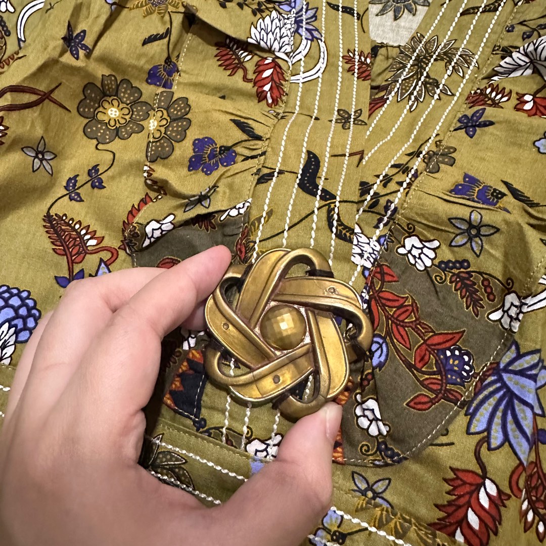 Dress Batik merk Salsa warna hijau lumut, Fesyen Wanita, Pakaian Wanita ...