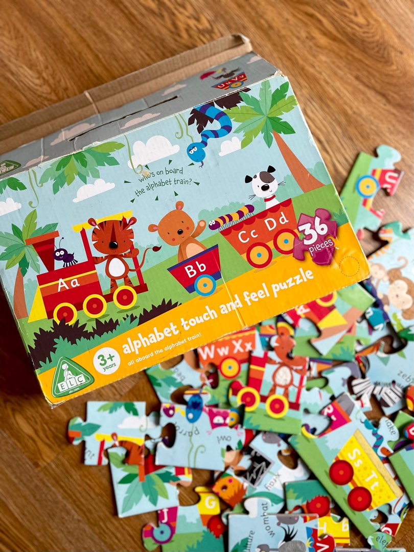 ELC Alphabet Touch & Feel Puzzle, Bayi & Anak, Mainan & Baby Walker di ...