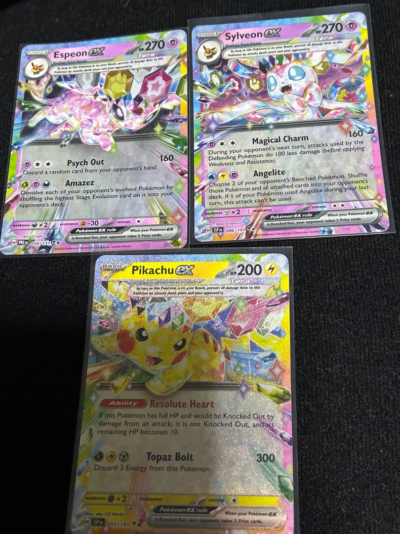 Espeon EX, Sylveon EX, Pikachu EX, Hobbies & Toys, Toys & Games on ...