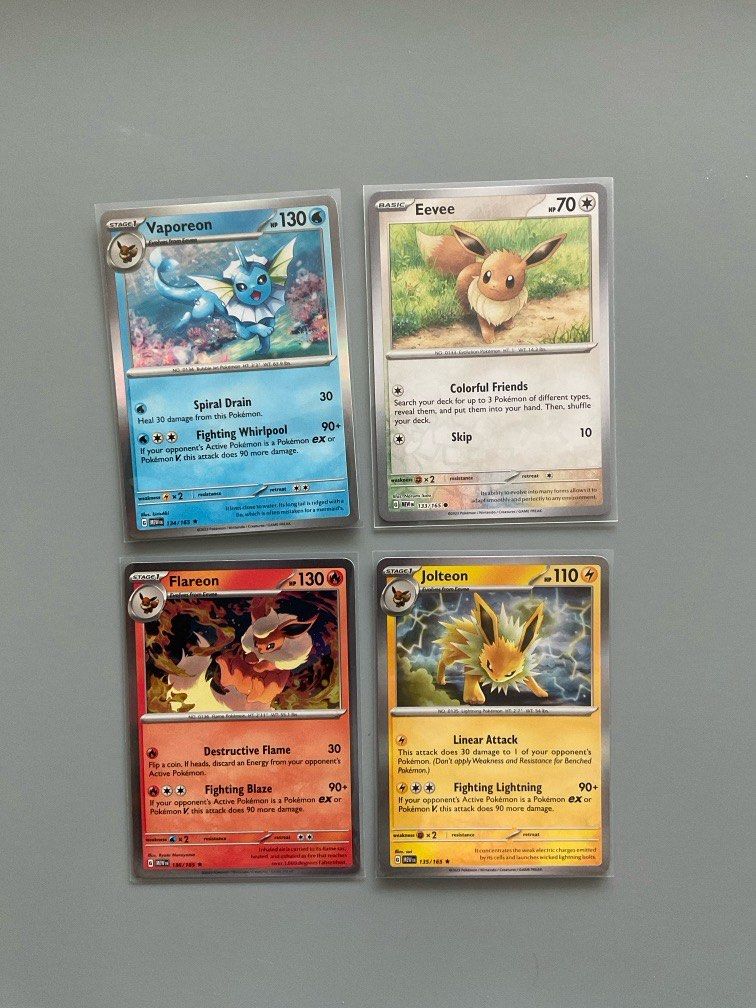 Vaporeon Flareon Jolteon Eevee - RH Eeveelution from 151 holo/ non foil ...