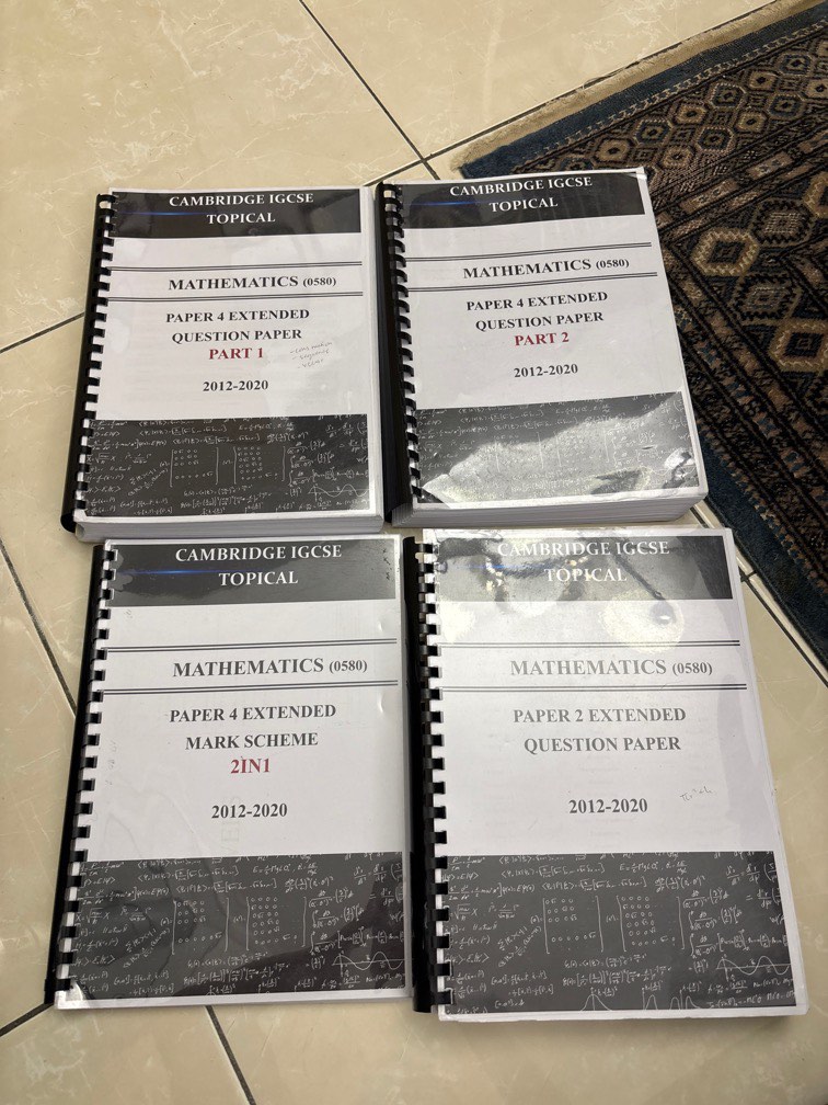 IGCSE Mathematics past year paper 2 and 4 with marking scheme, Hobbies ...