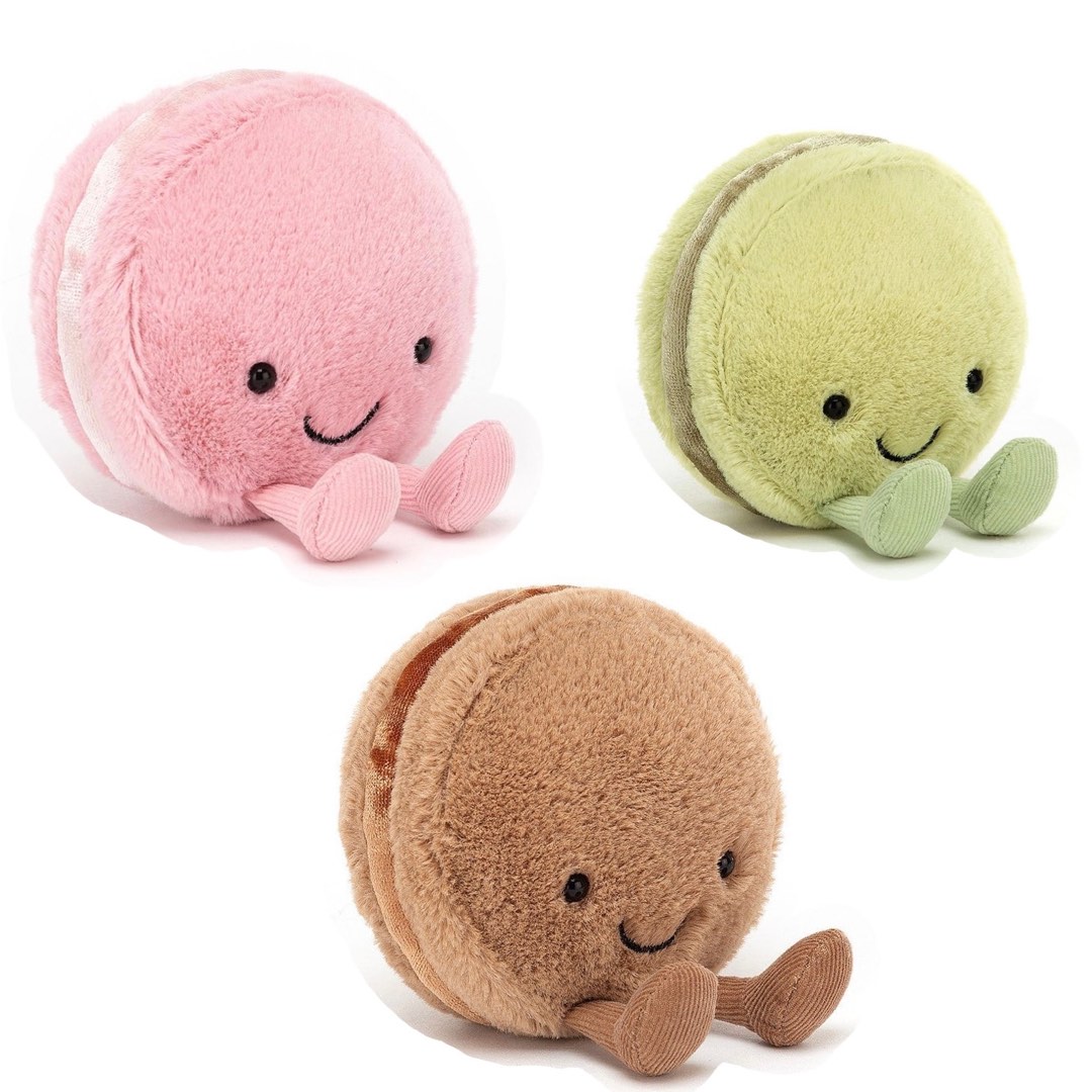 Jellycat amuseable macaron raspberry/pistachio/mona, Hobbies & Toys ...