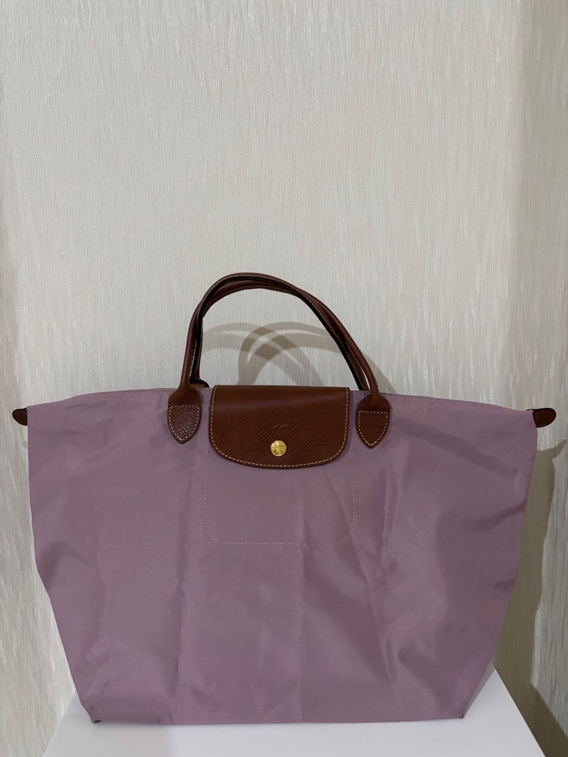 LongChamp La Pliage Classic Lilac SLH (Ori 100%), Fesyen Wanita, Tas ...