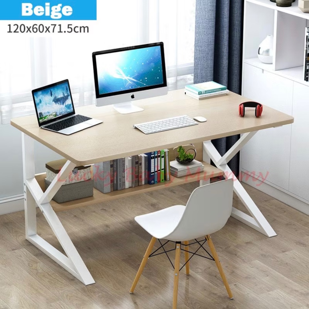 Modern Study Desk | Home Office Desk | Writing Desk With Shelf ...