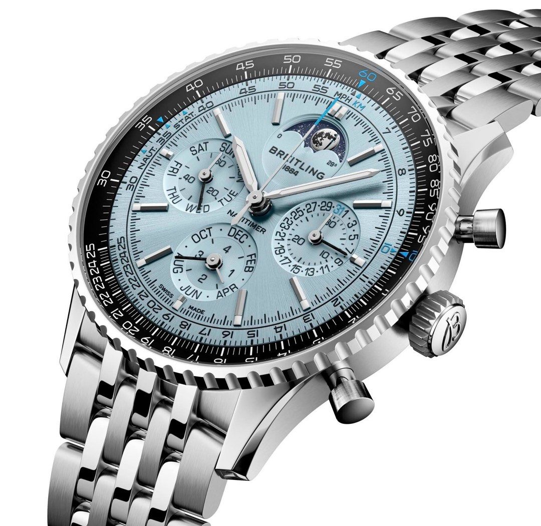 NEW Breitling Navitimer B19 Perpetual Calendar Chronograph Platinum ...