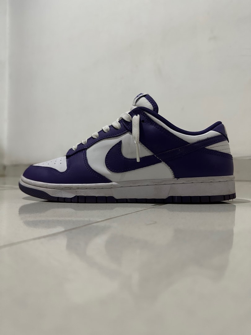 Nike Dunk Low Court Purple ORI 100% DIJAMIN, Fesyen Pria, Sepatu ...