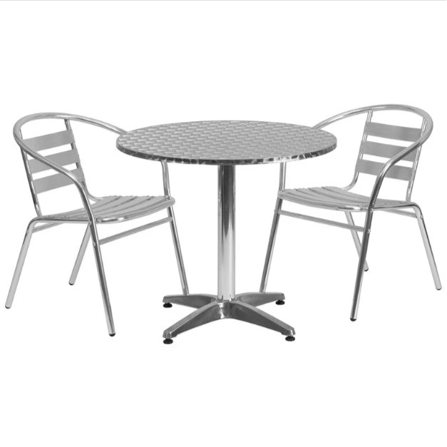 Outdoors Aluminium Round Table with 2 Chairs Set, Furniture & Home ...