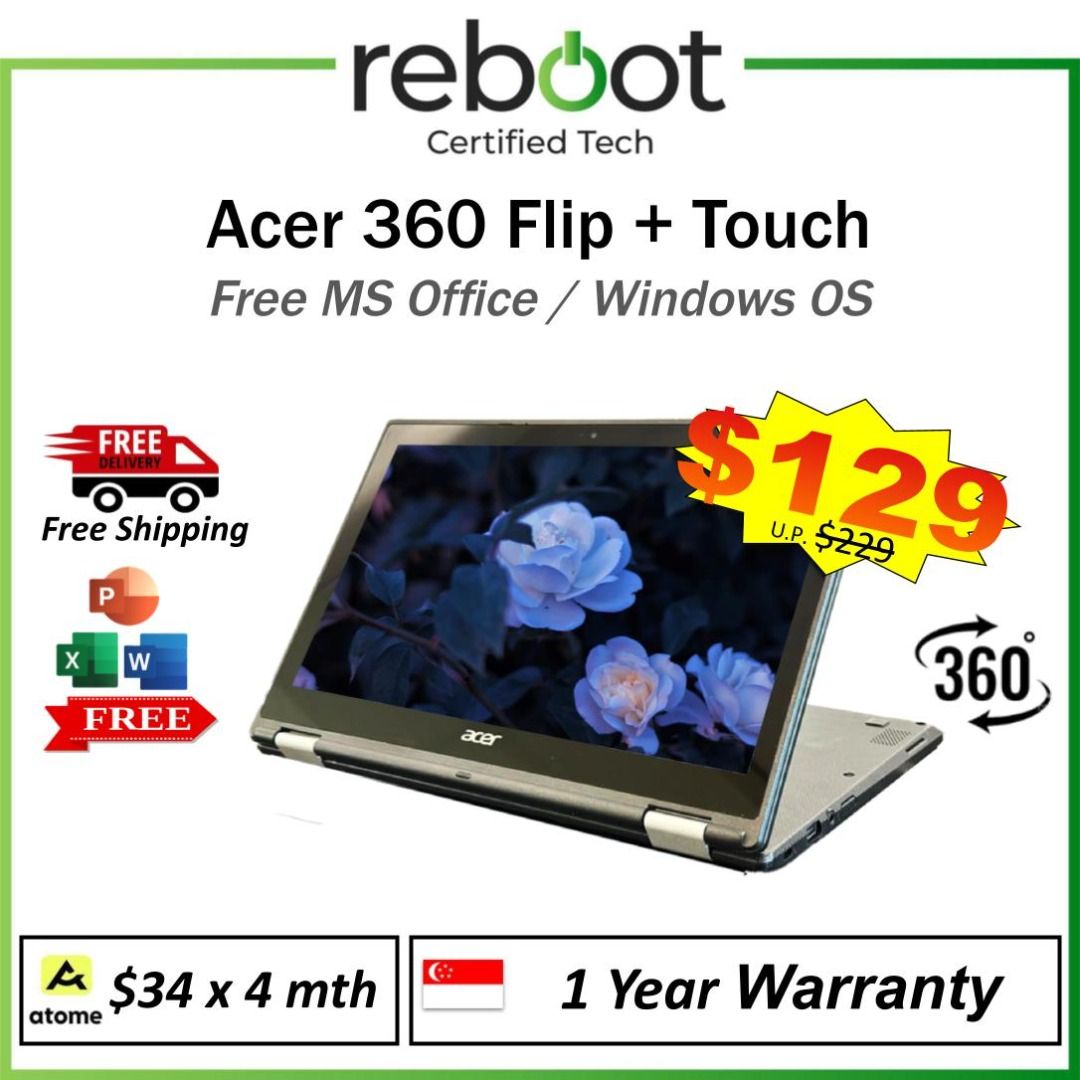 Acer 360 Laptop - Flip Screen +With Touch Screen Features - Lightweight ...