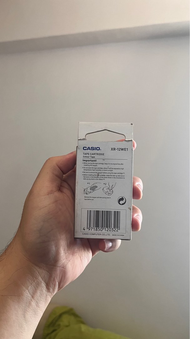 Casio XR-12WE1 Label Maker Tape Refill, Hobbies & Toys, Stationery ...