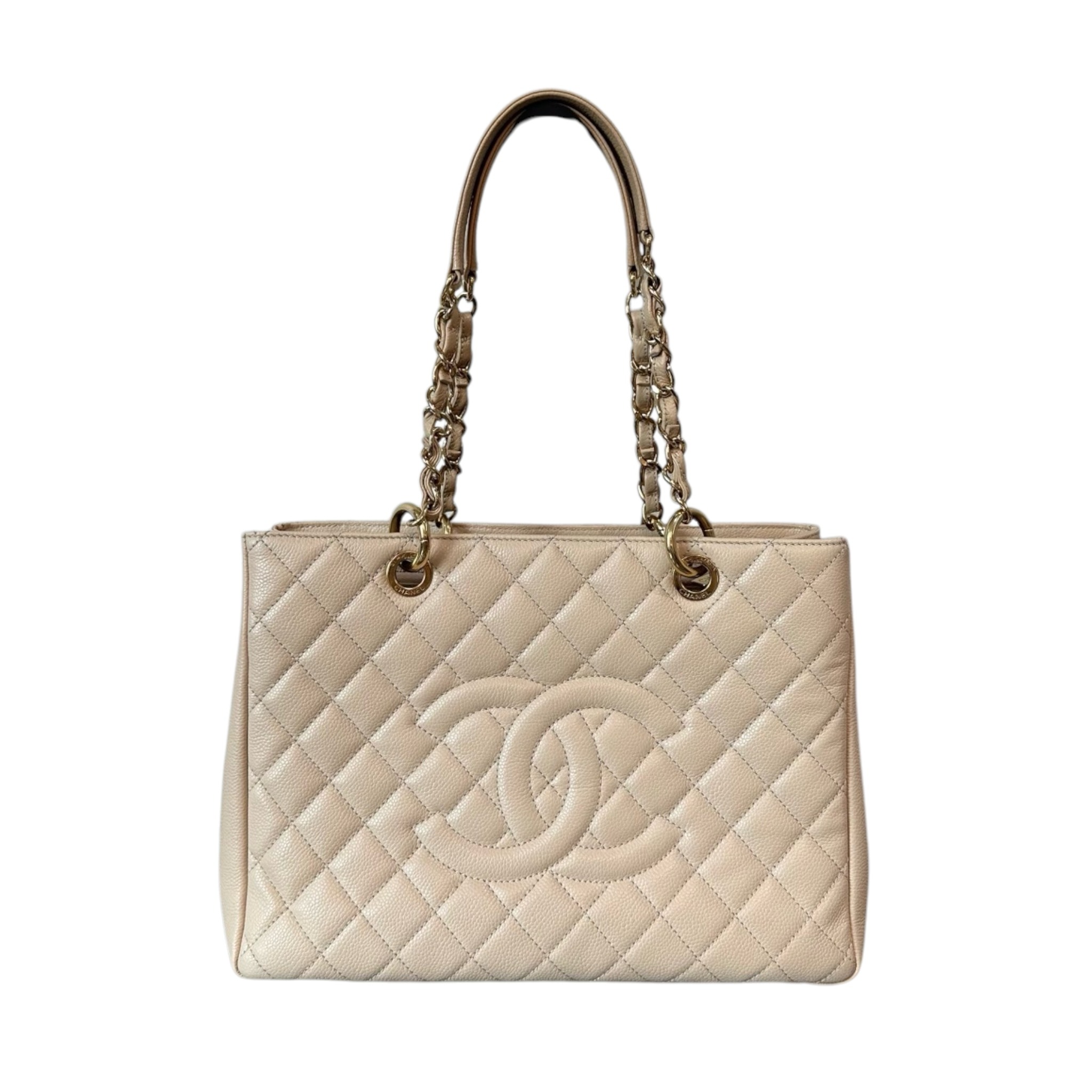 Chanel GST Grand Shopping Tote in Beige Caviar, Luxury, Bags & Wallets ...
