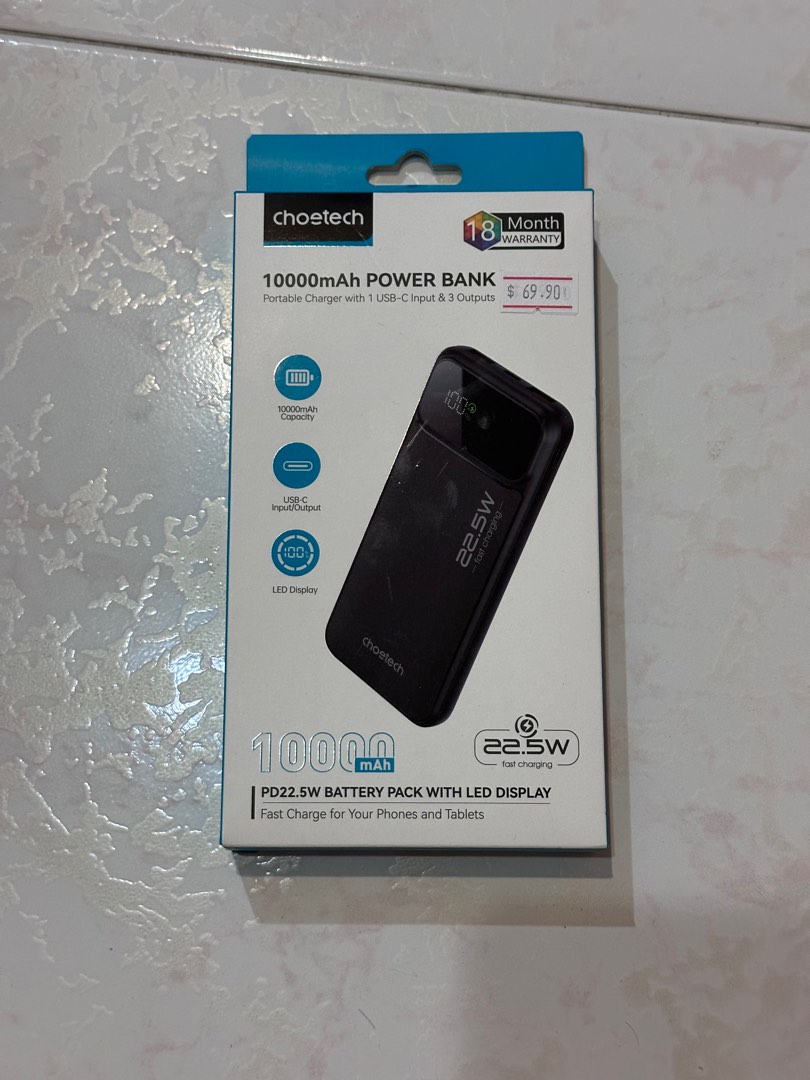 Choetech 10000mAh Power Bank PD22.5W, Mobile Phones & Gadgets, Mobile & Gadget Accessories ...