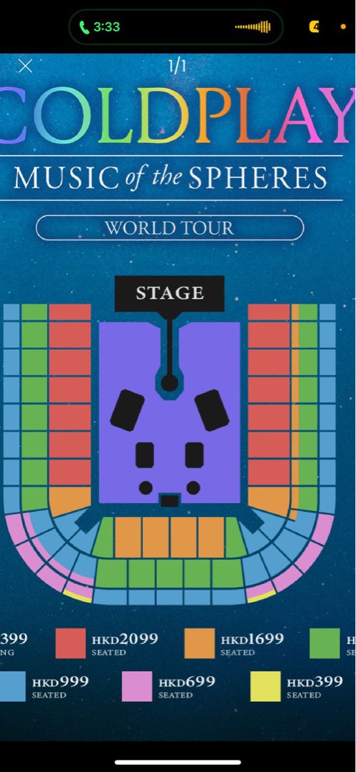 Coldplay Hong Kong, 12th April + 1 night stay at Ramada Grand View ...