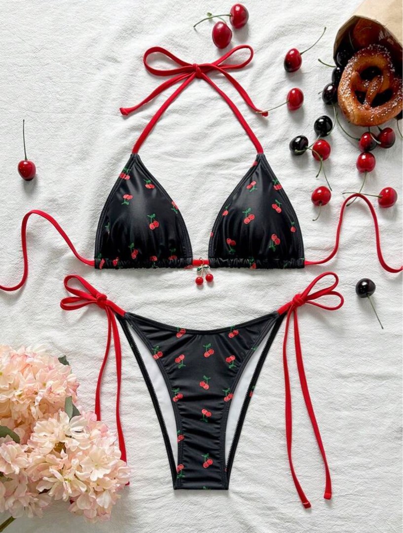 SHEIN Cute Cherry Charm Bikini / Polewear Pole wear EXO dance exotic heels pleasers hella heels ...