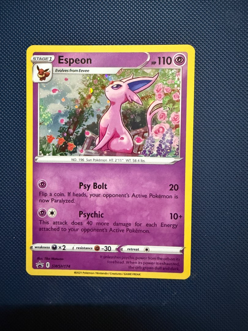 Espeon SWSH black star promo SWSH174 Eevee pokemon card, Hobbies & Toys ...