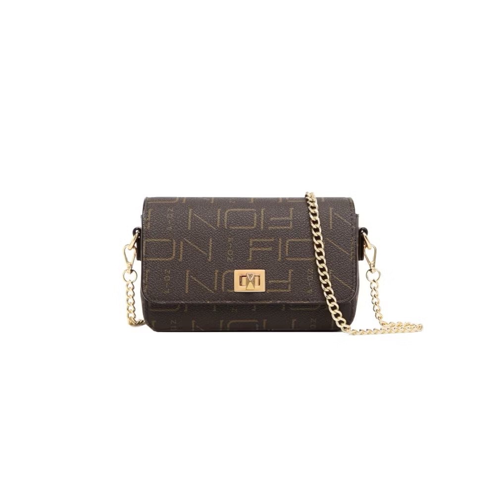 FION Monogram PVC Leather Flap Bag, Women's Fashion, Bags & Wallets ...