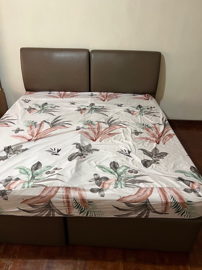 FREE: Queen size bed frame and mattress, Furniture & Home Living ...