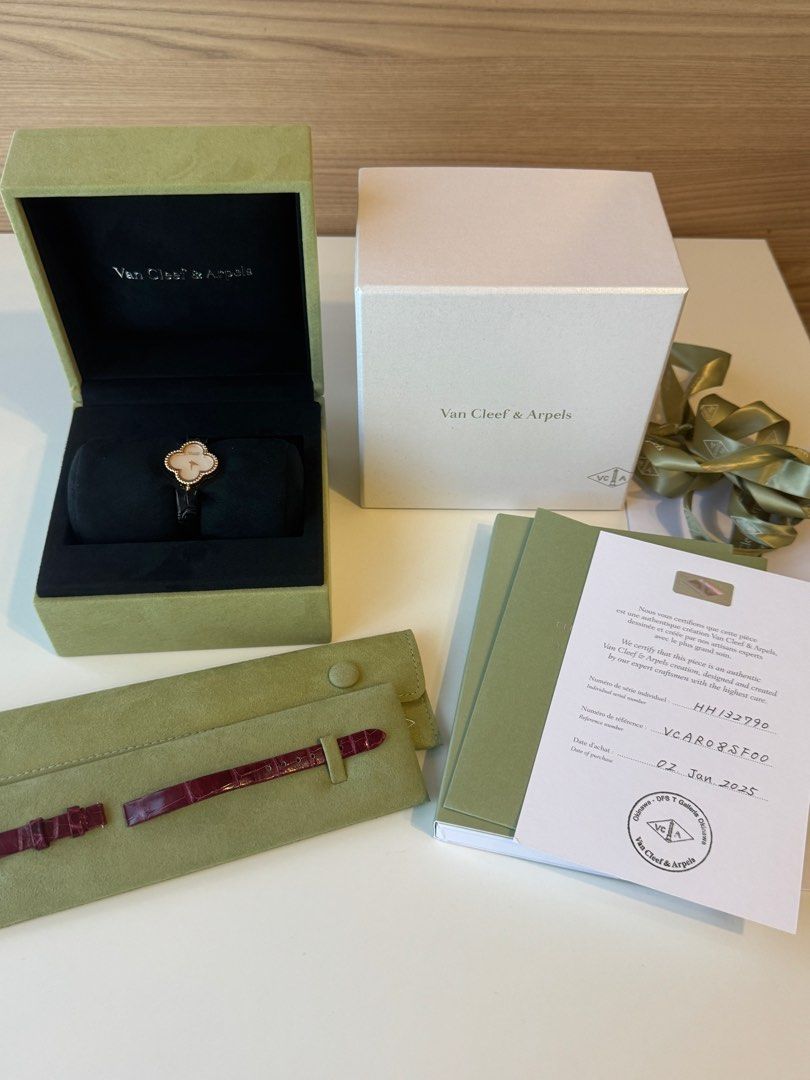 [FULL SET] VCA Van Cleef & Arpels Sweet Alhambra Watch, 18K Rose Gold ...