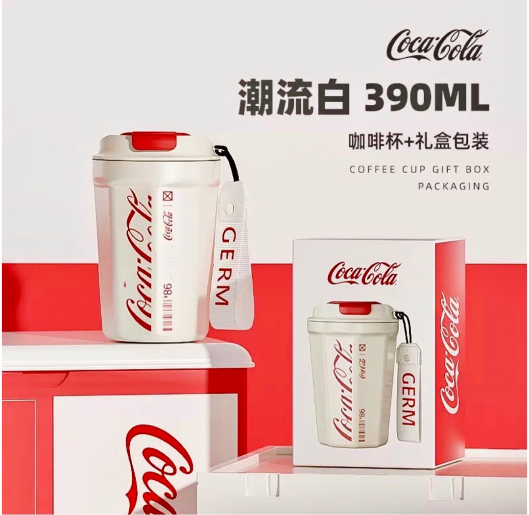GERM Coca Cola 390ml tumbler 不鏽鋼 超輕 防漏 保溫 咖啡杯, 傢俬＆家居, 廚具和餐具, 廚水杯、水壺 ...